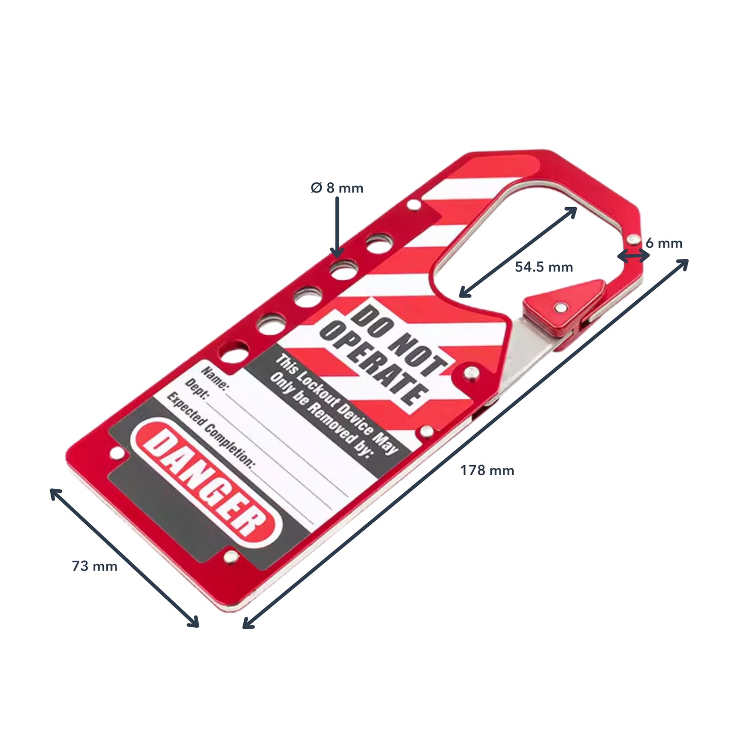 Buy Aluminium Labeled Safety Hasp | The Lock Box